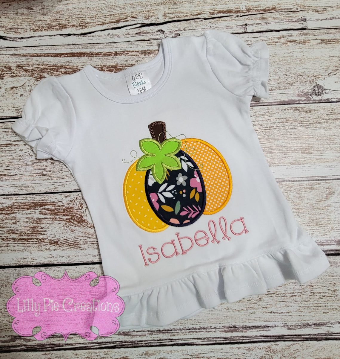 Pumpkin Trio Girls Shirt - Applique Fall Pumpkin Shirt – Lilly Pie ...