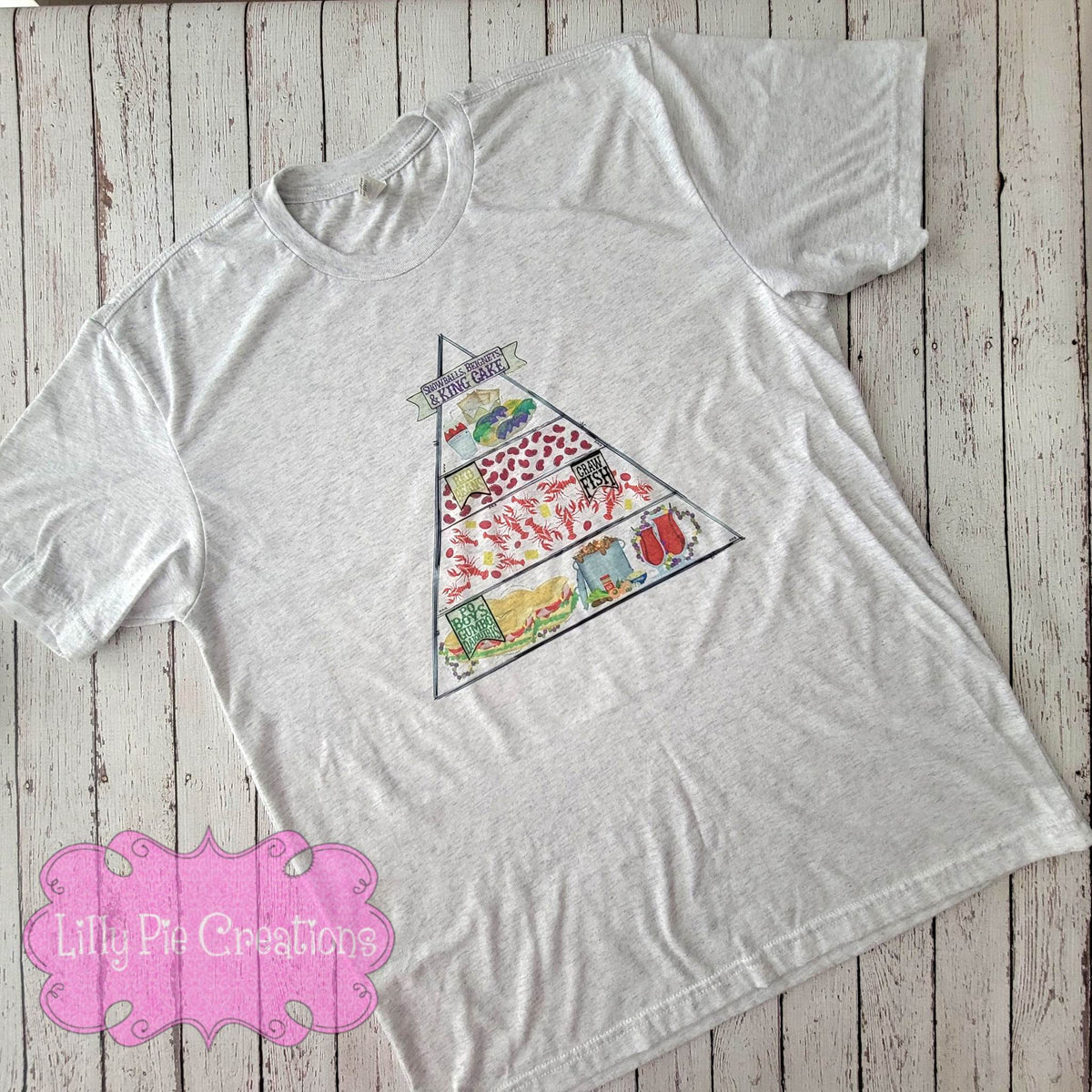 Cajun Food Pyramid - Louisiana Food Shirt Mardi Gras Tee – Lilly Pie ...